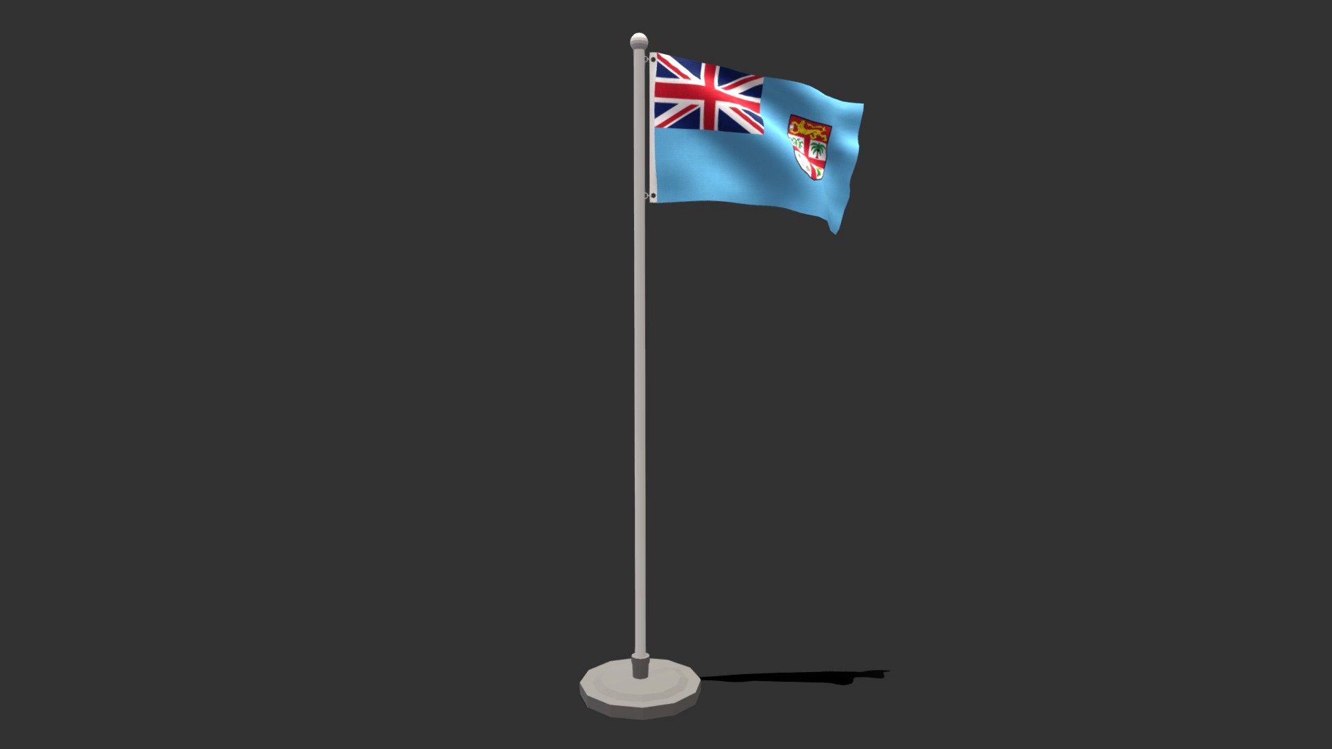 Low Poly Seamless Animated Fiji Flag 3d model