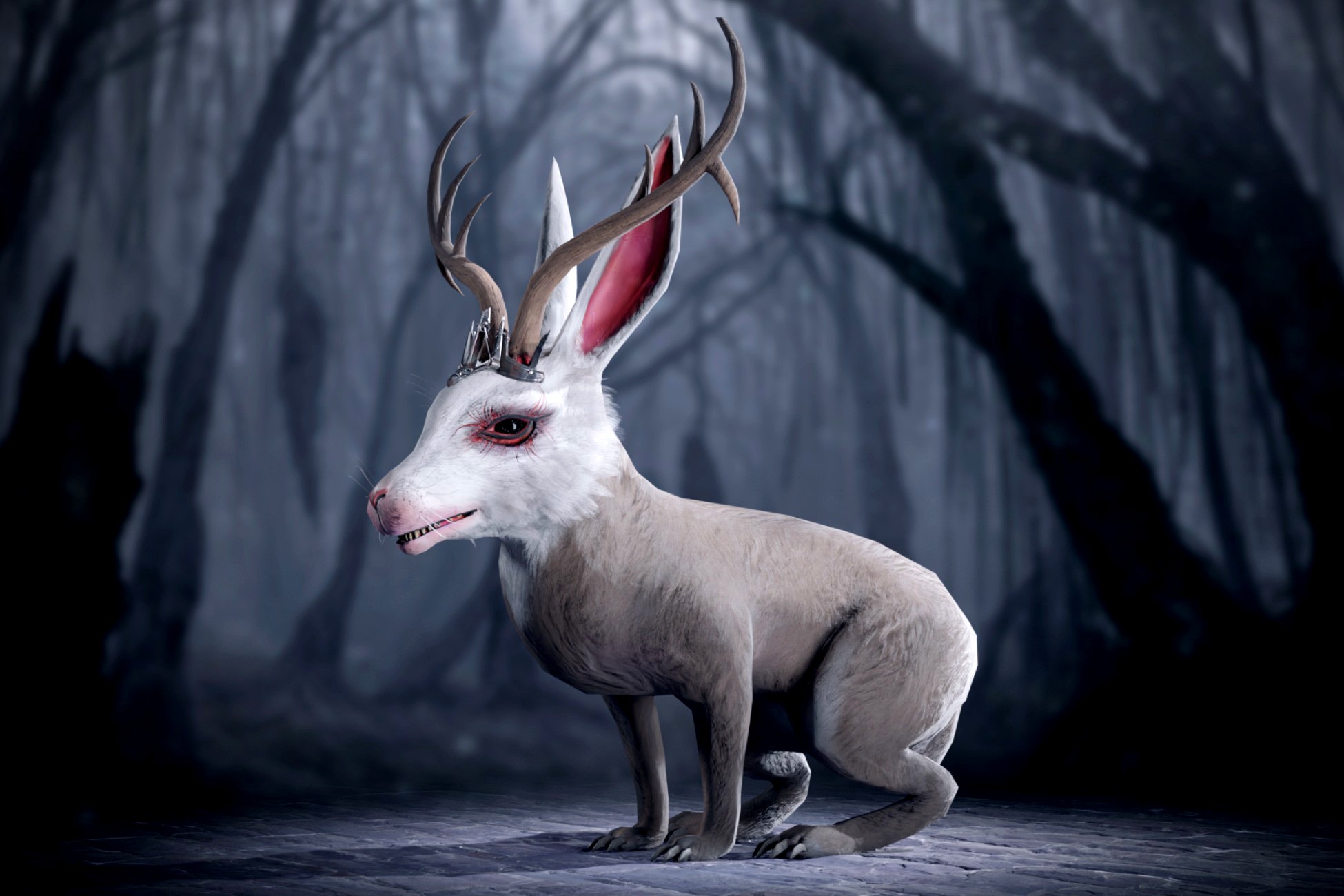 Undead Rabbit / Jackalope 3d model