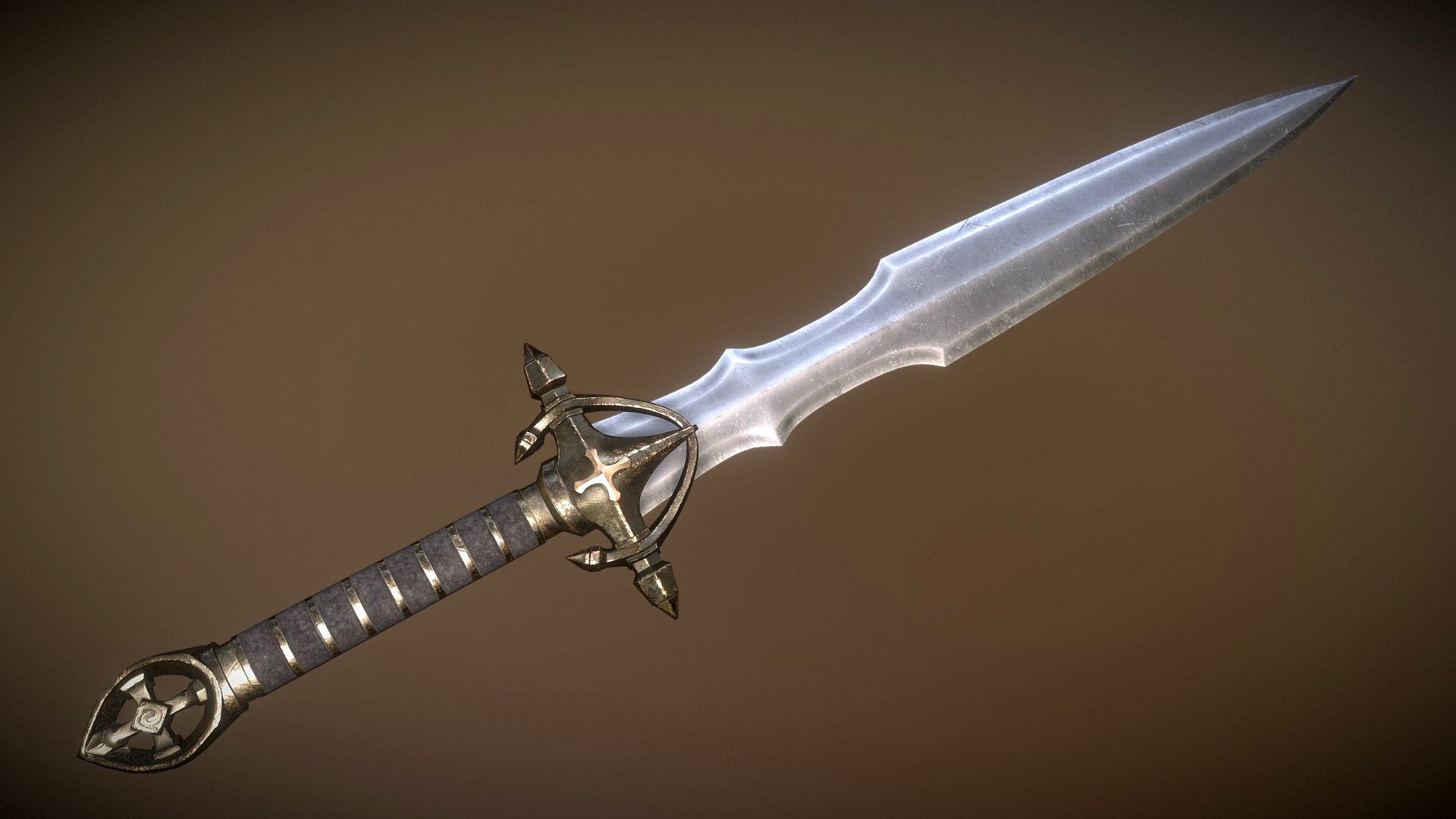Paladin's Sword - Gold - One Handed Sword 3d model