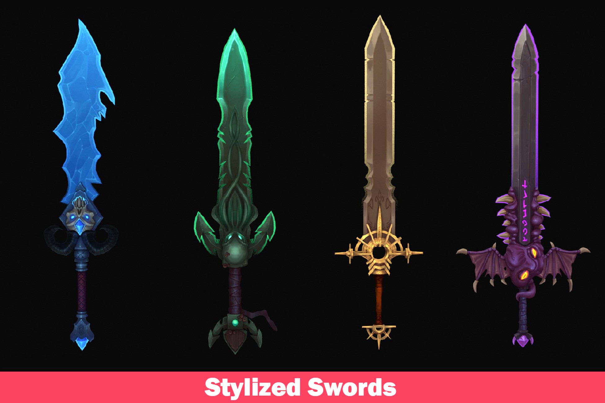 Stylized Swords 3d model