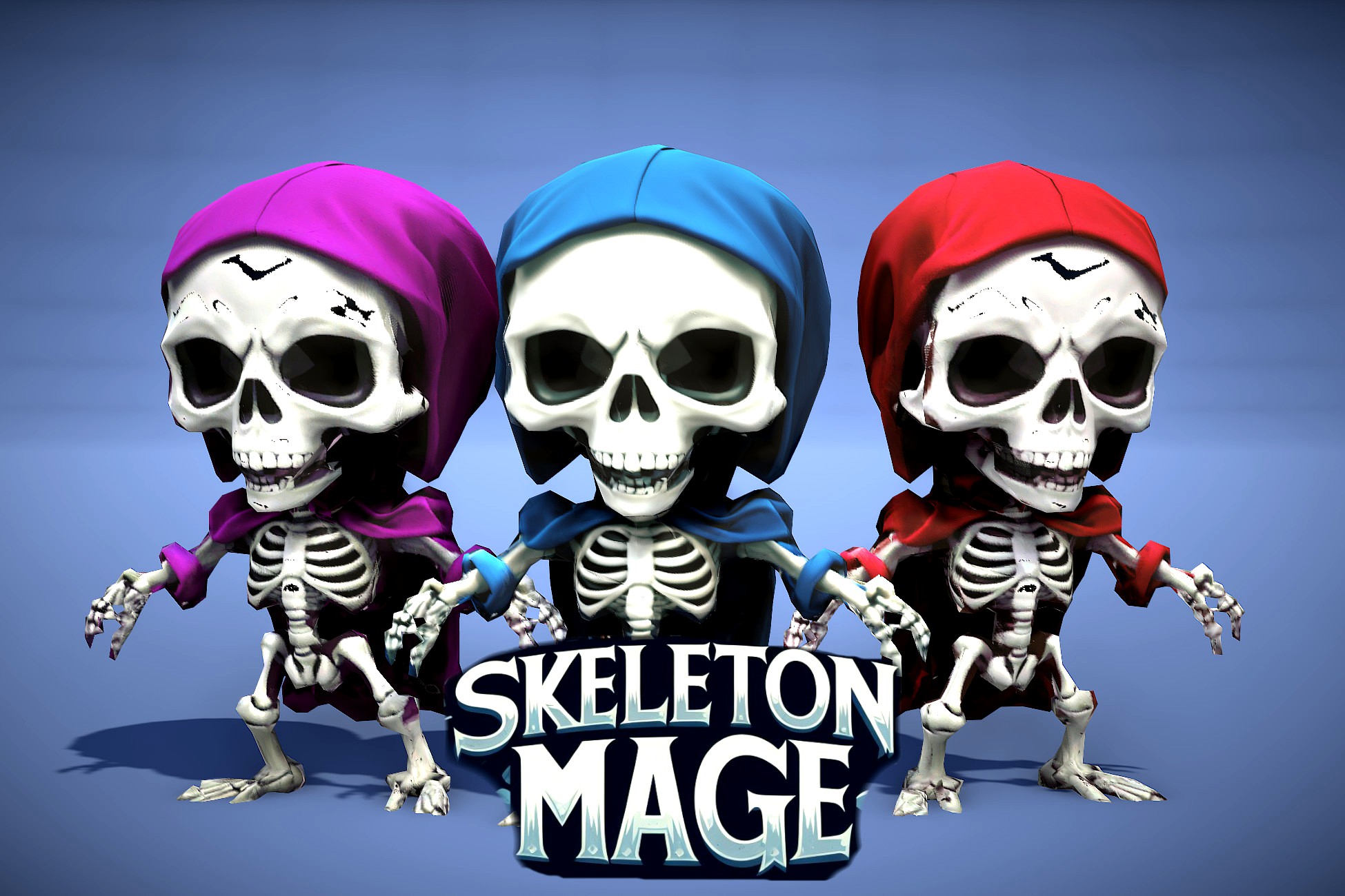 Skeleton Mage - Chibi 3d model