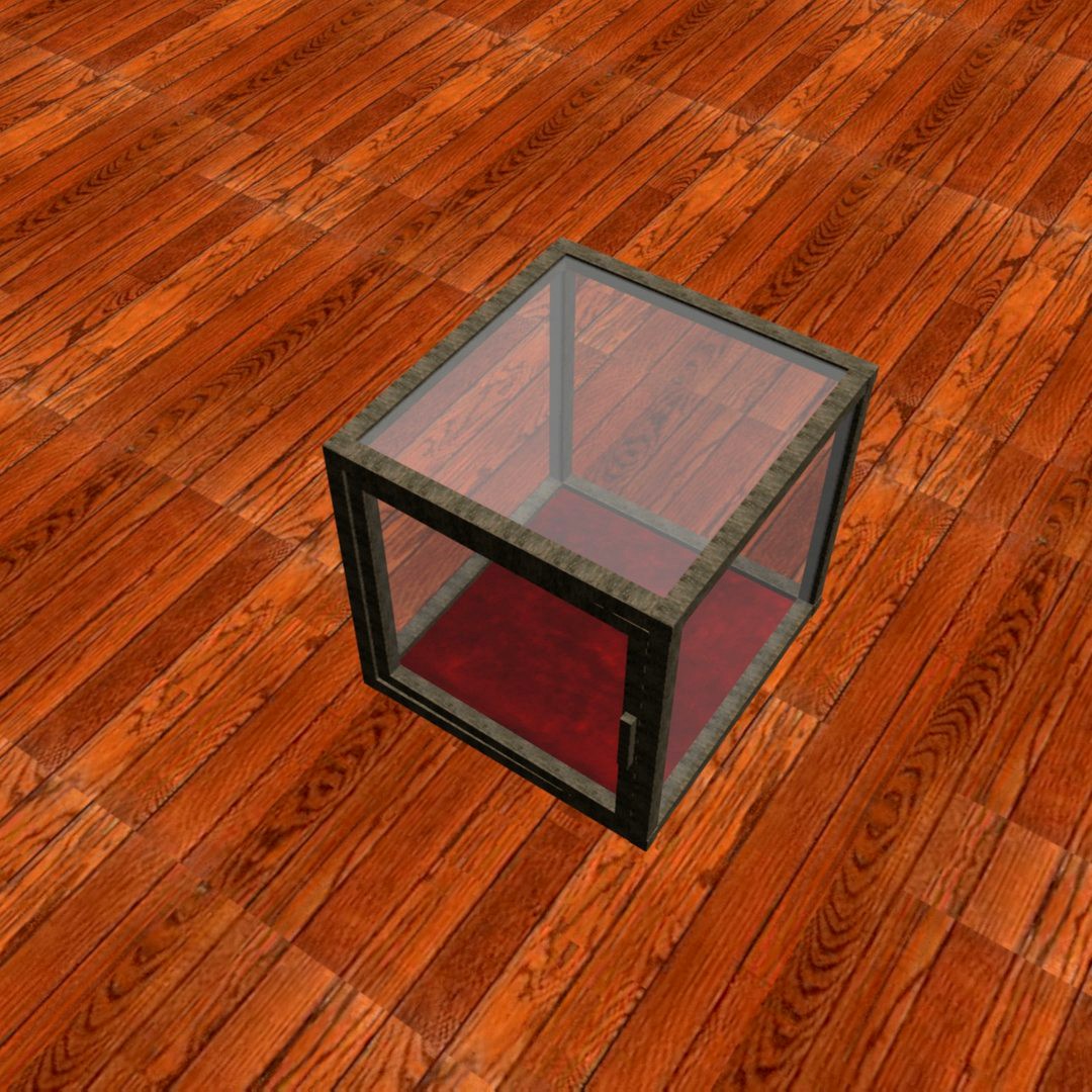 wooden exhibition box 3d model