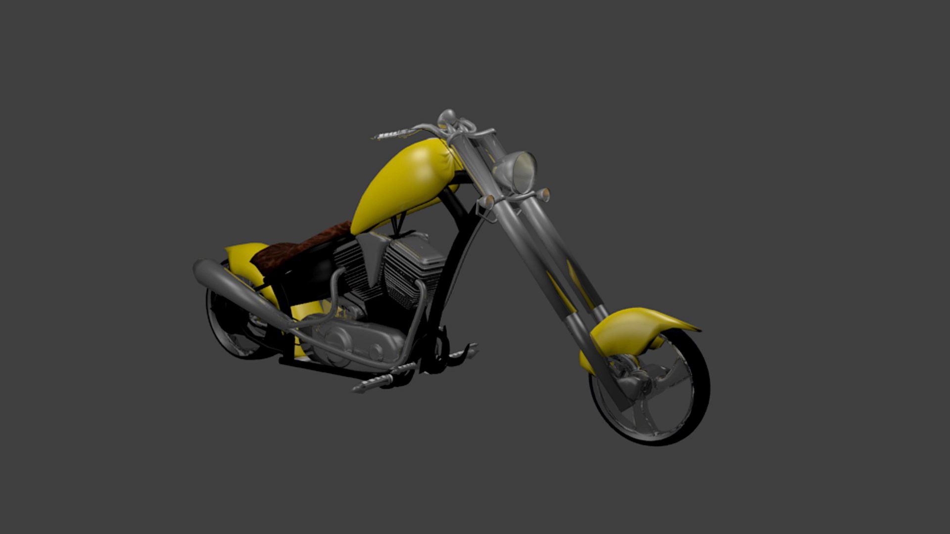 Yellow Motorcycle 3d model