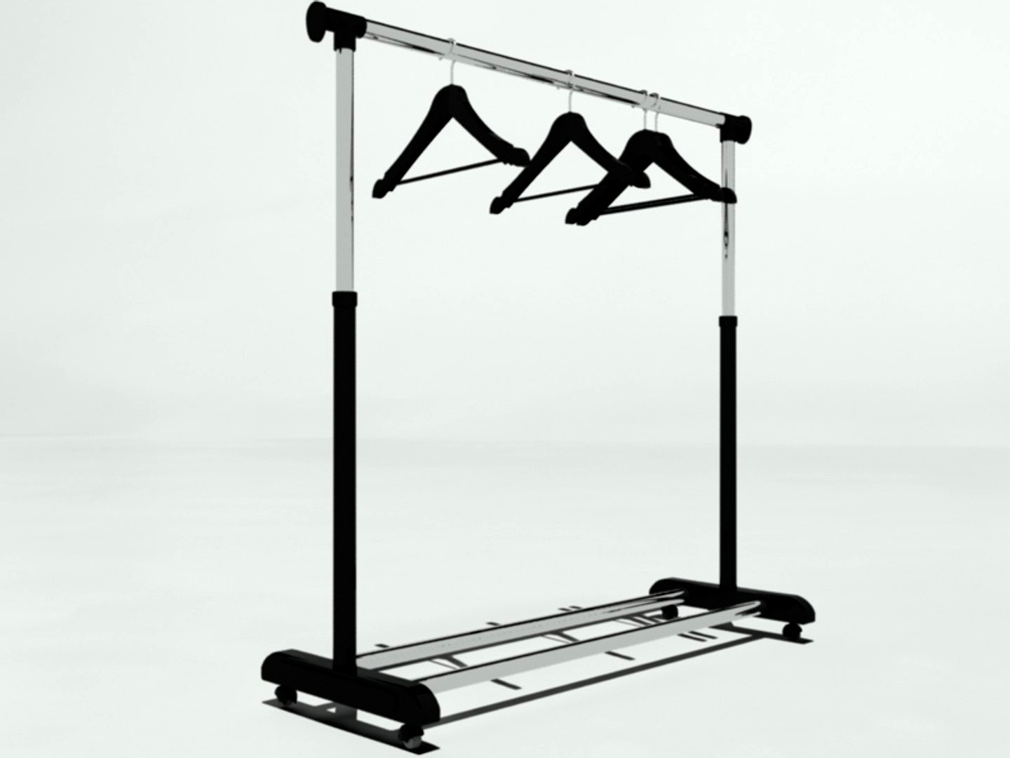 clothes rack with hangers 3d model