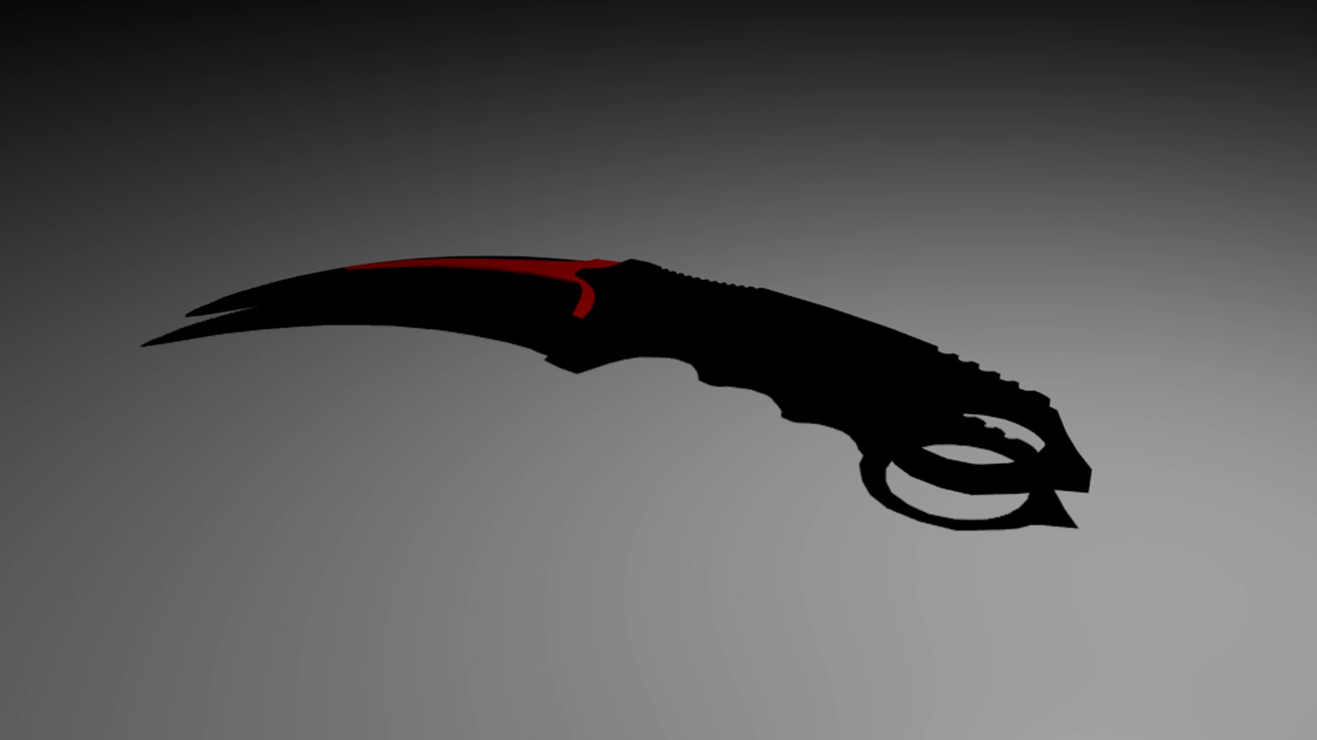 Red Neon Karambit 3d model