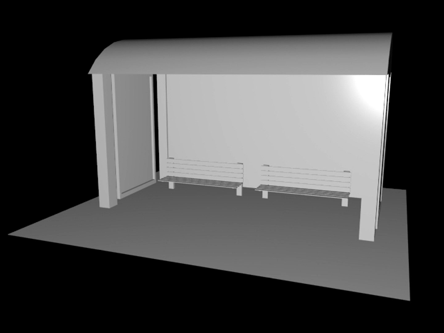 Bus Stop (Low Poly) 3d model