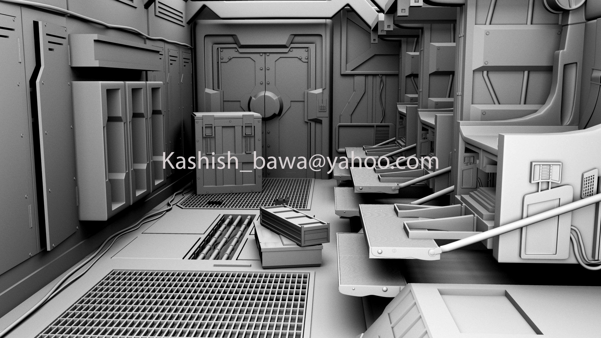 alien spaceship interior 3d model