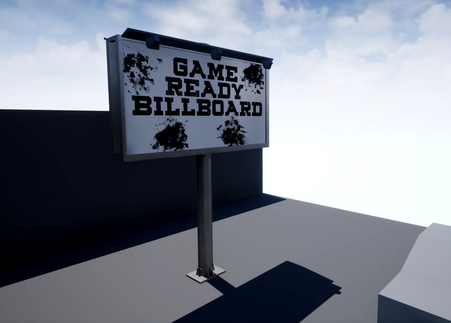 Game ready billboard 3d model