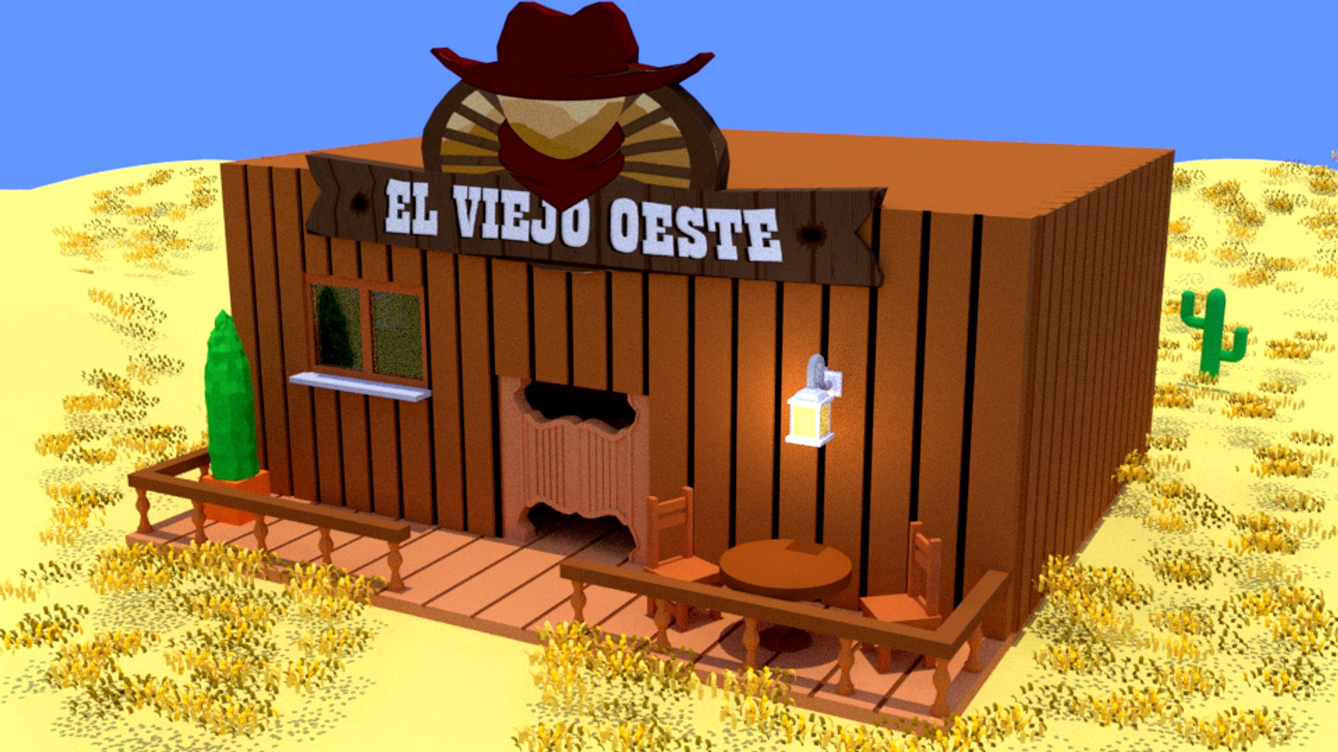 Cartoon bar 3d model