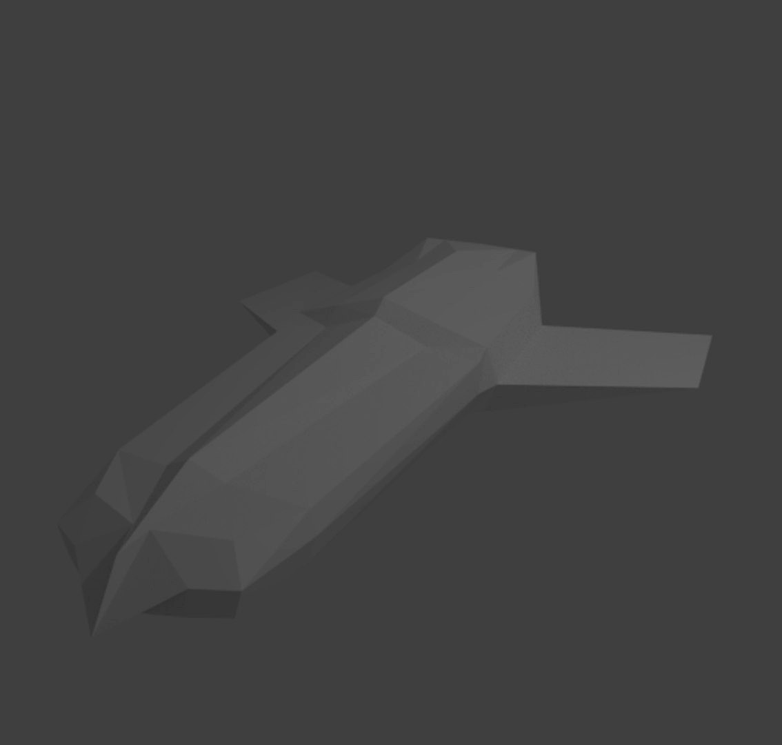 Very low poly futuristic plane (untextured) 3d model