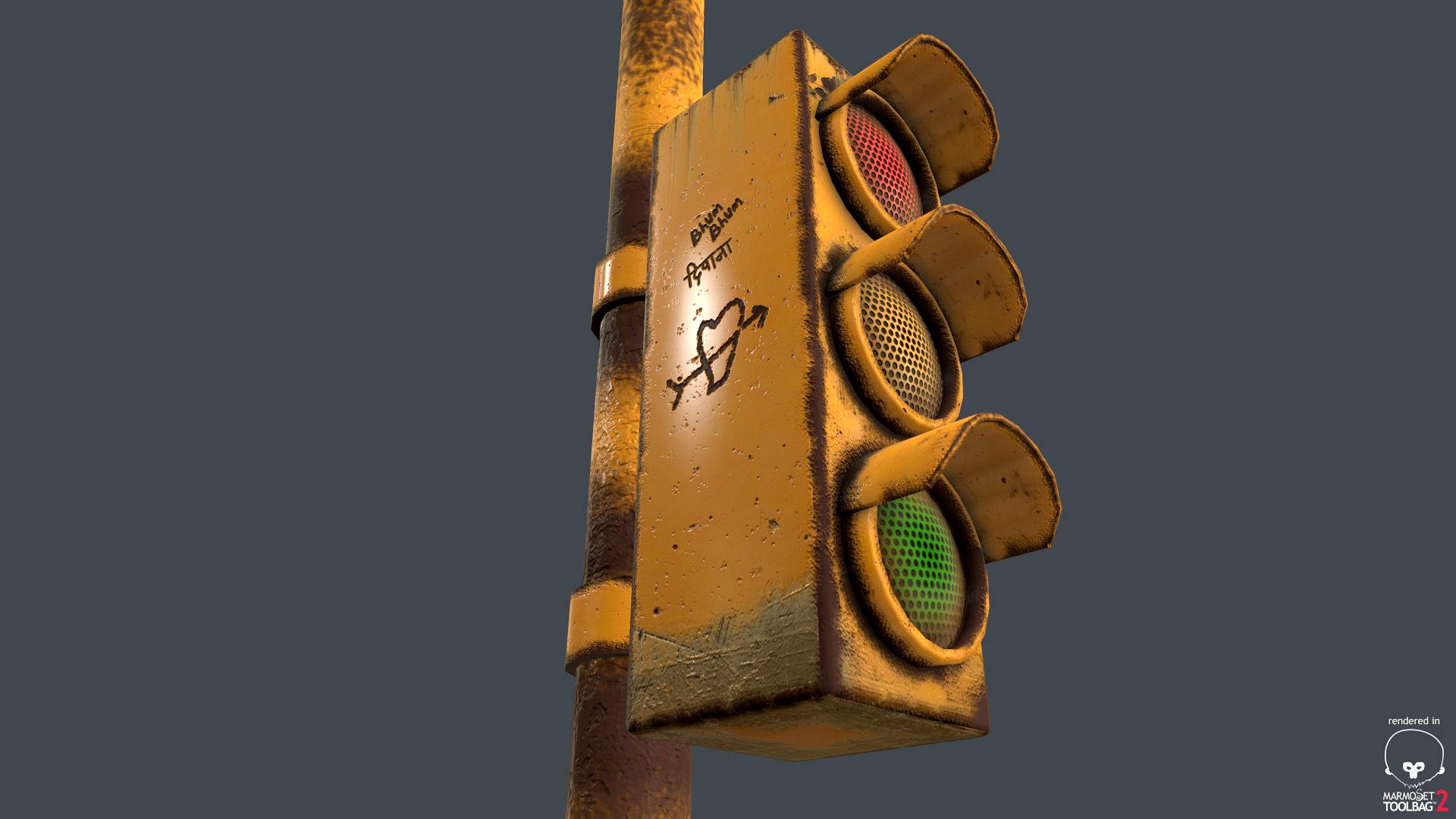 GAME READY LOW POLY TRAFFIC LIGHT 3d model