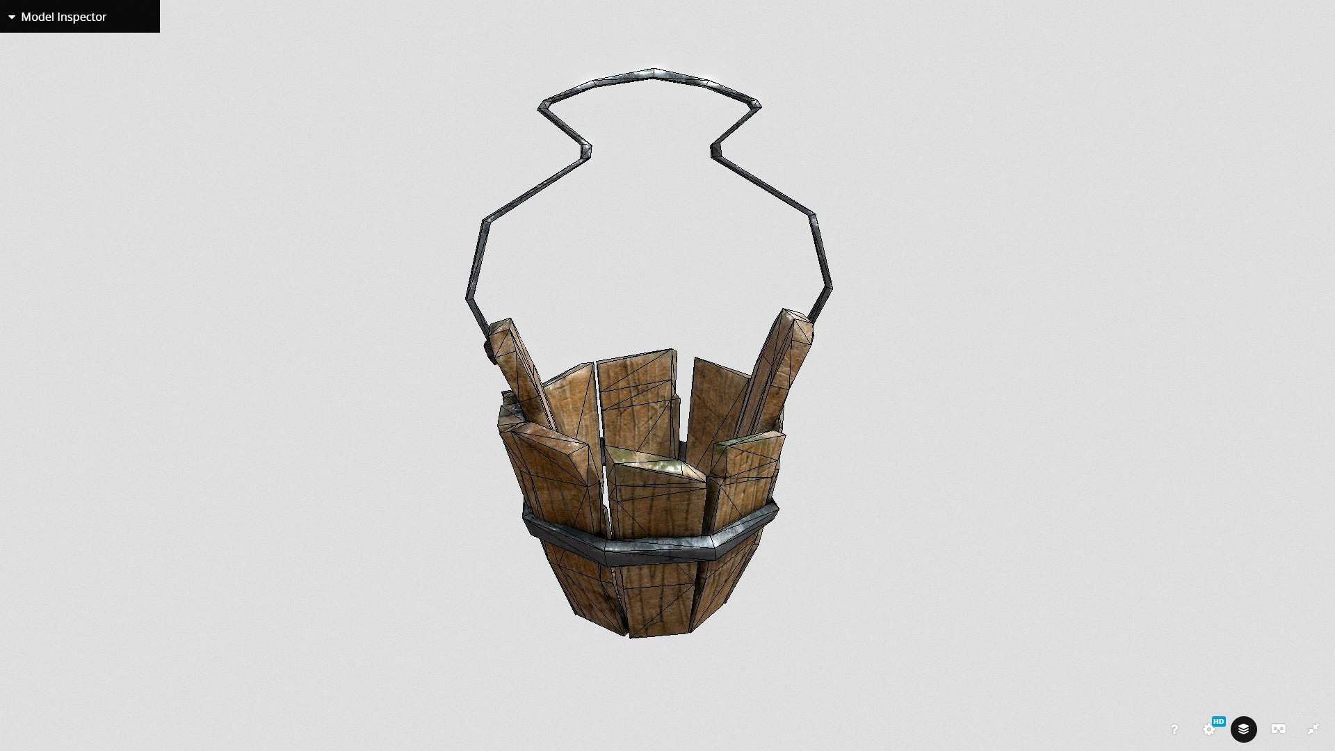 Medieval Wood Bucket 3d model