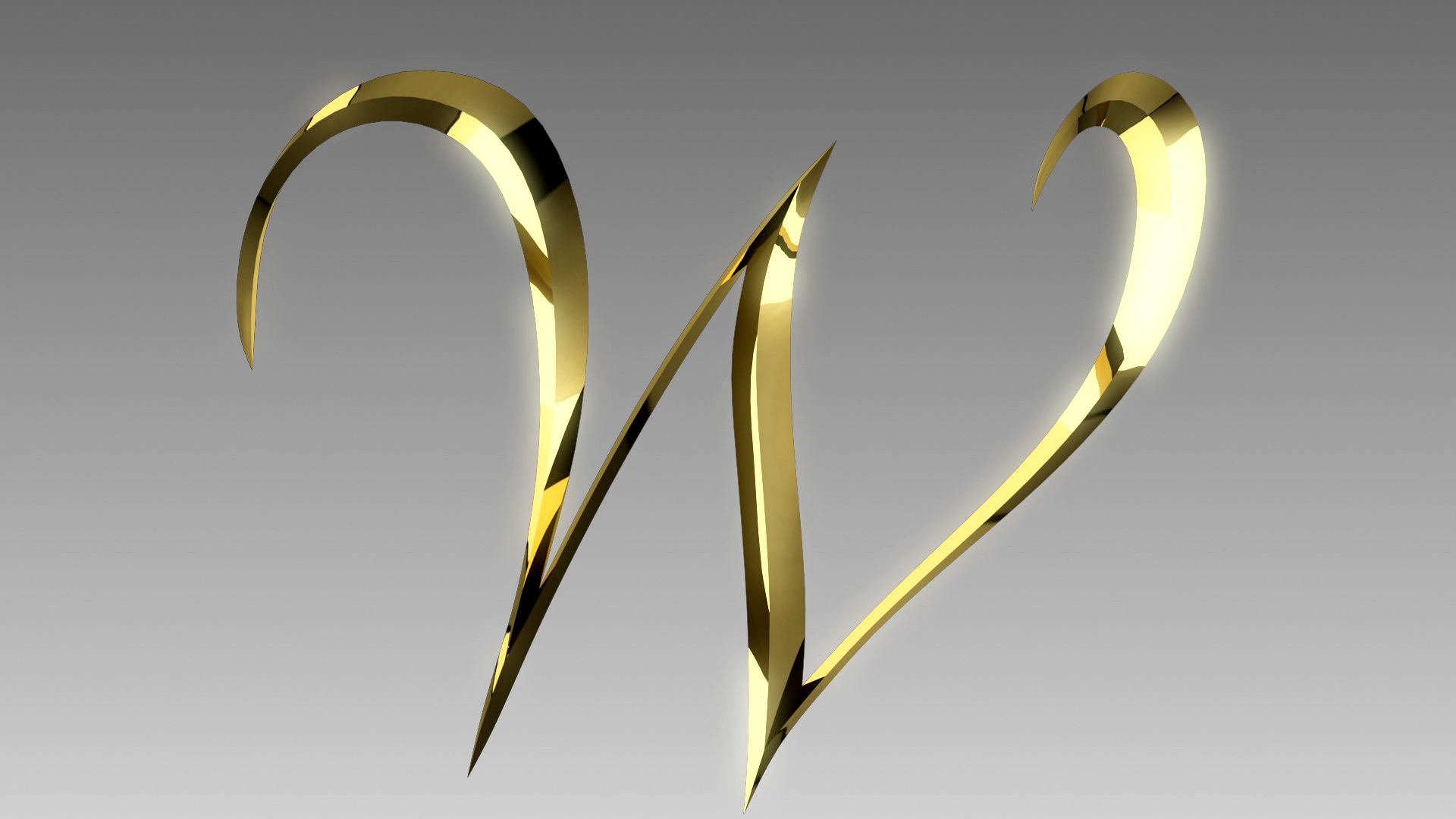 Alphabet 3D Model -W-