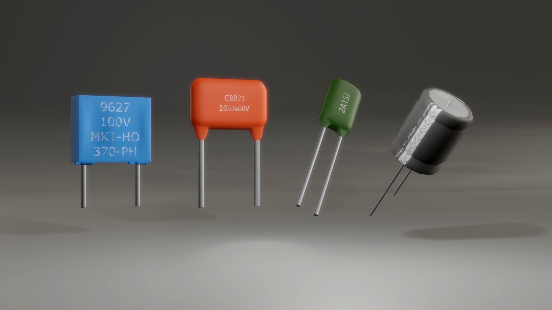 Capacitors Pack 3d model