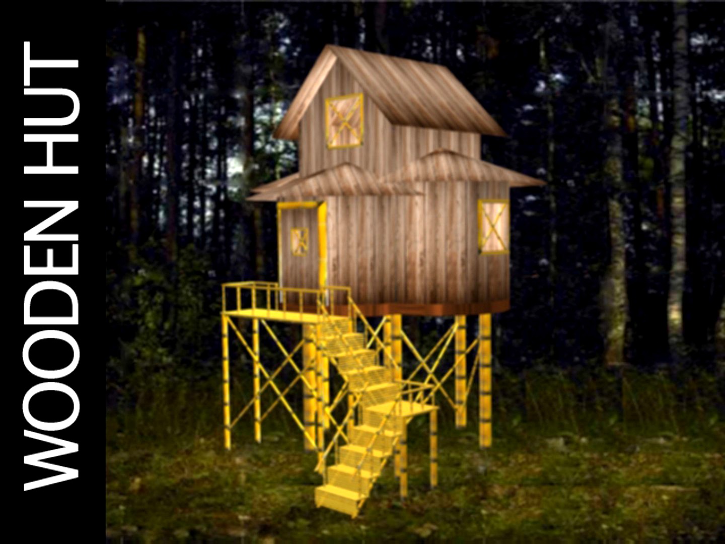 wooden hut 3d model