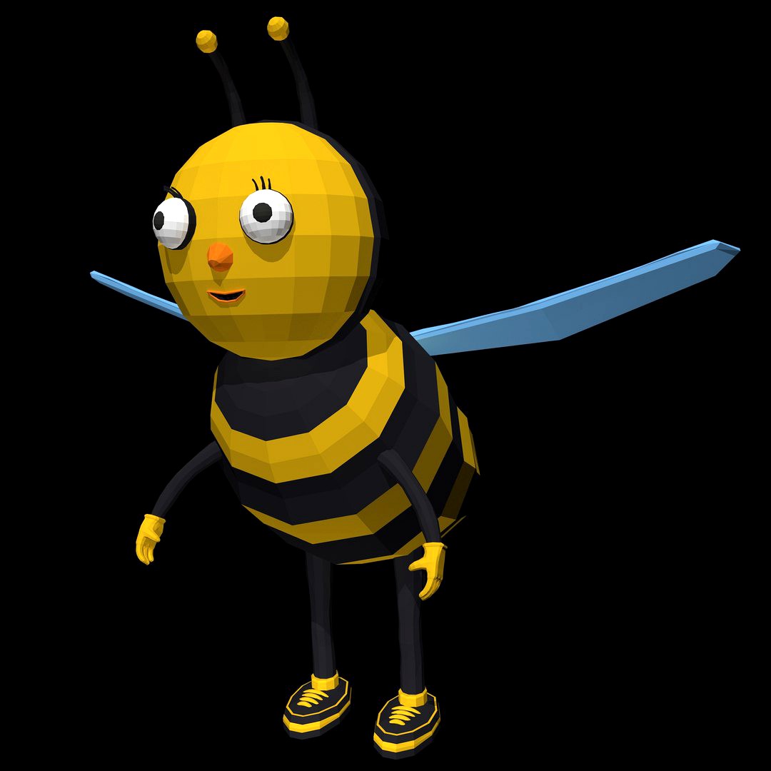 Cartoon Bee Low Poly 3d model