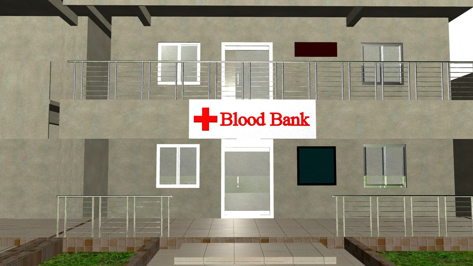Blood bank building 3d model