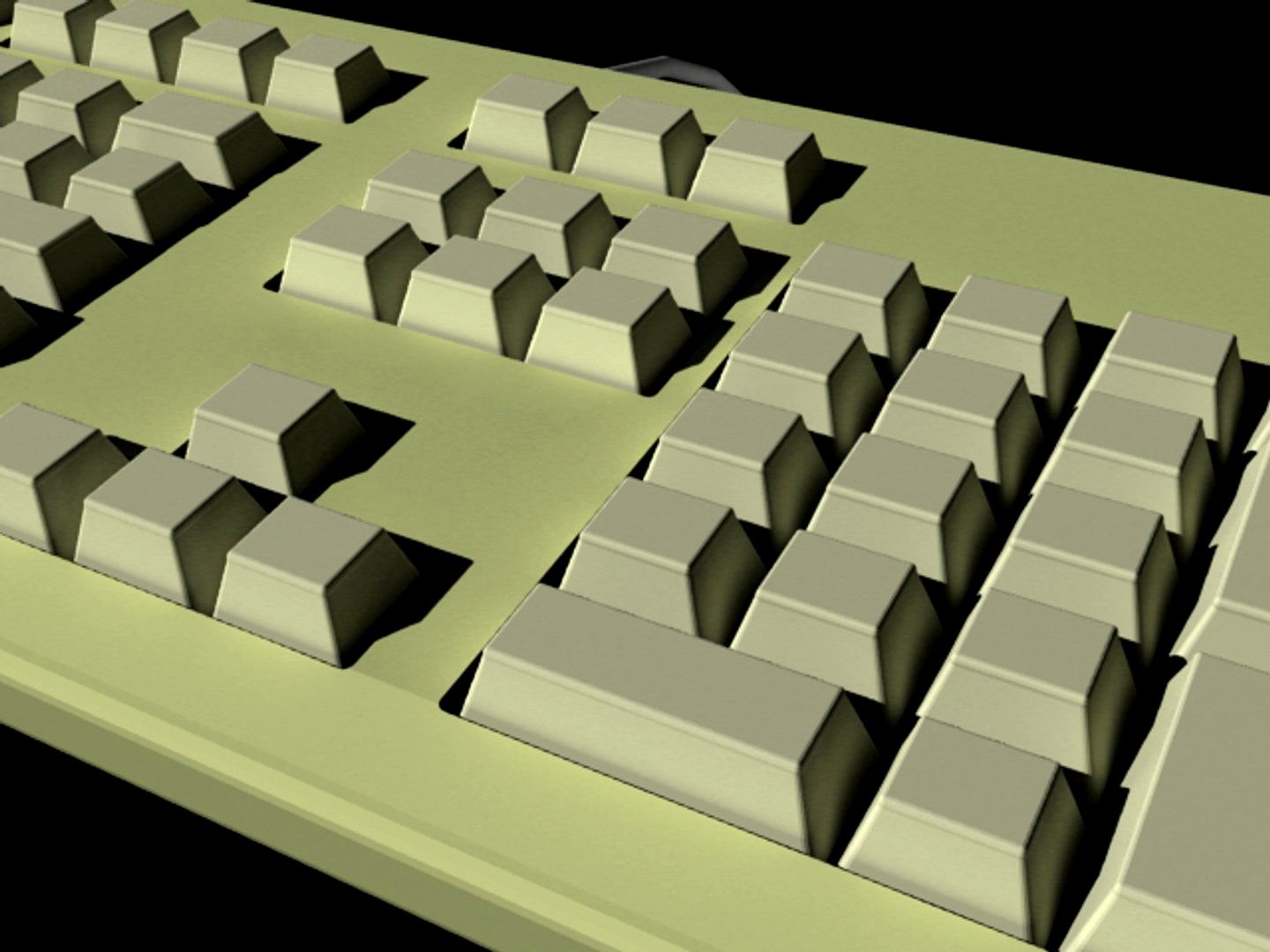 high detail, old style keyboard 3d model