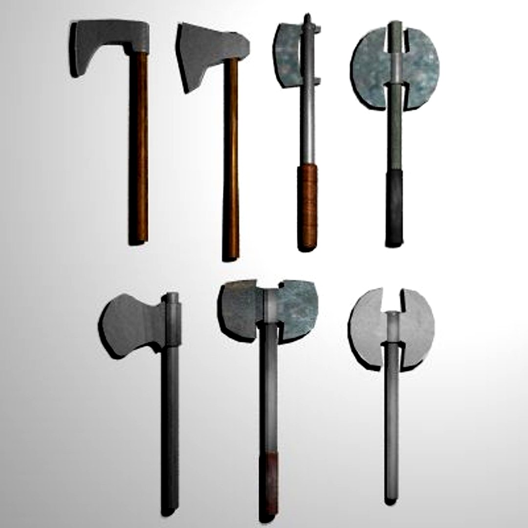Medieval Axes & Clubs (13) 3d model
