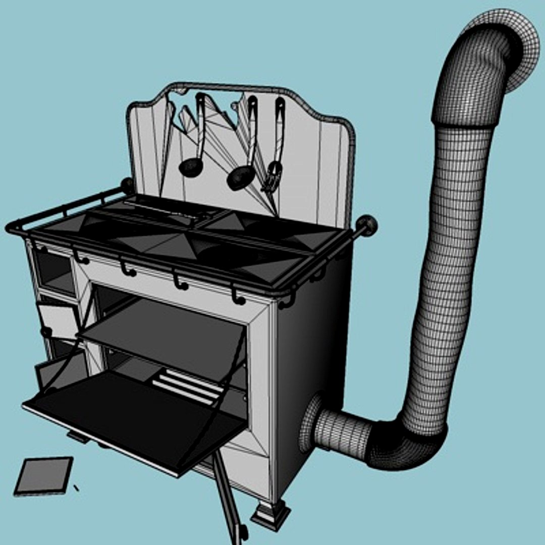 old cooker OBJ , c4d , dxf 3d model