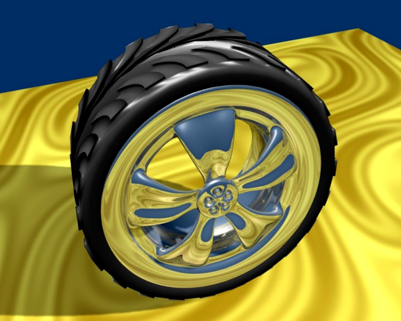 Tire, rim 3d model