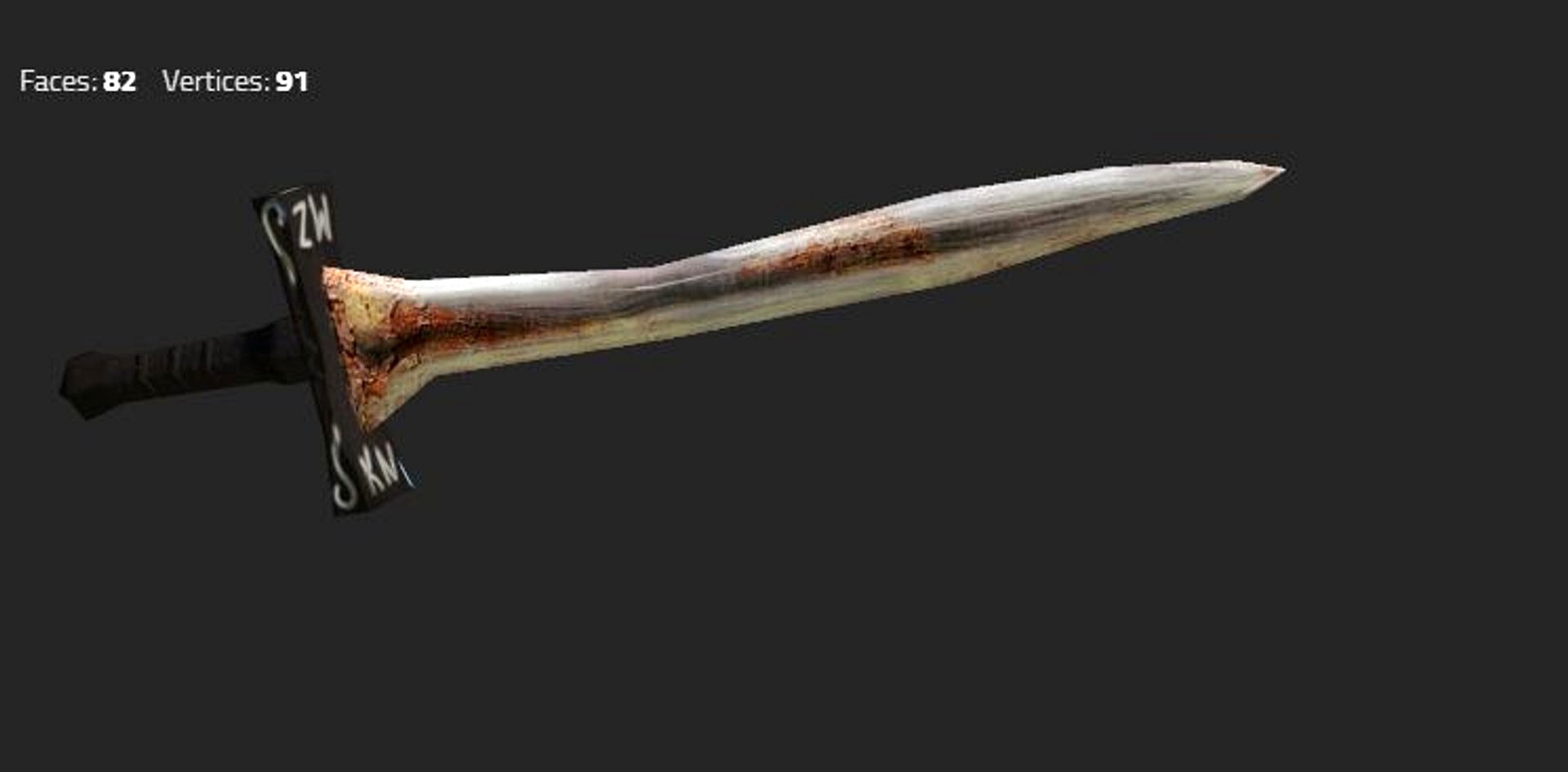 OLD DAMAGED SWORD 3d model