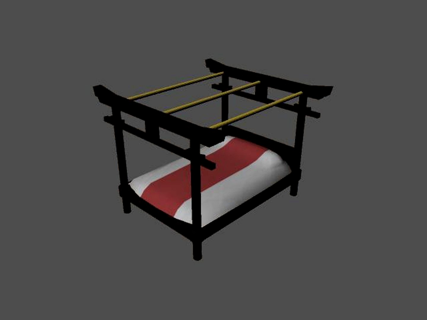 Japanese Canopy Bed 3d model