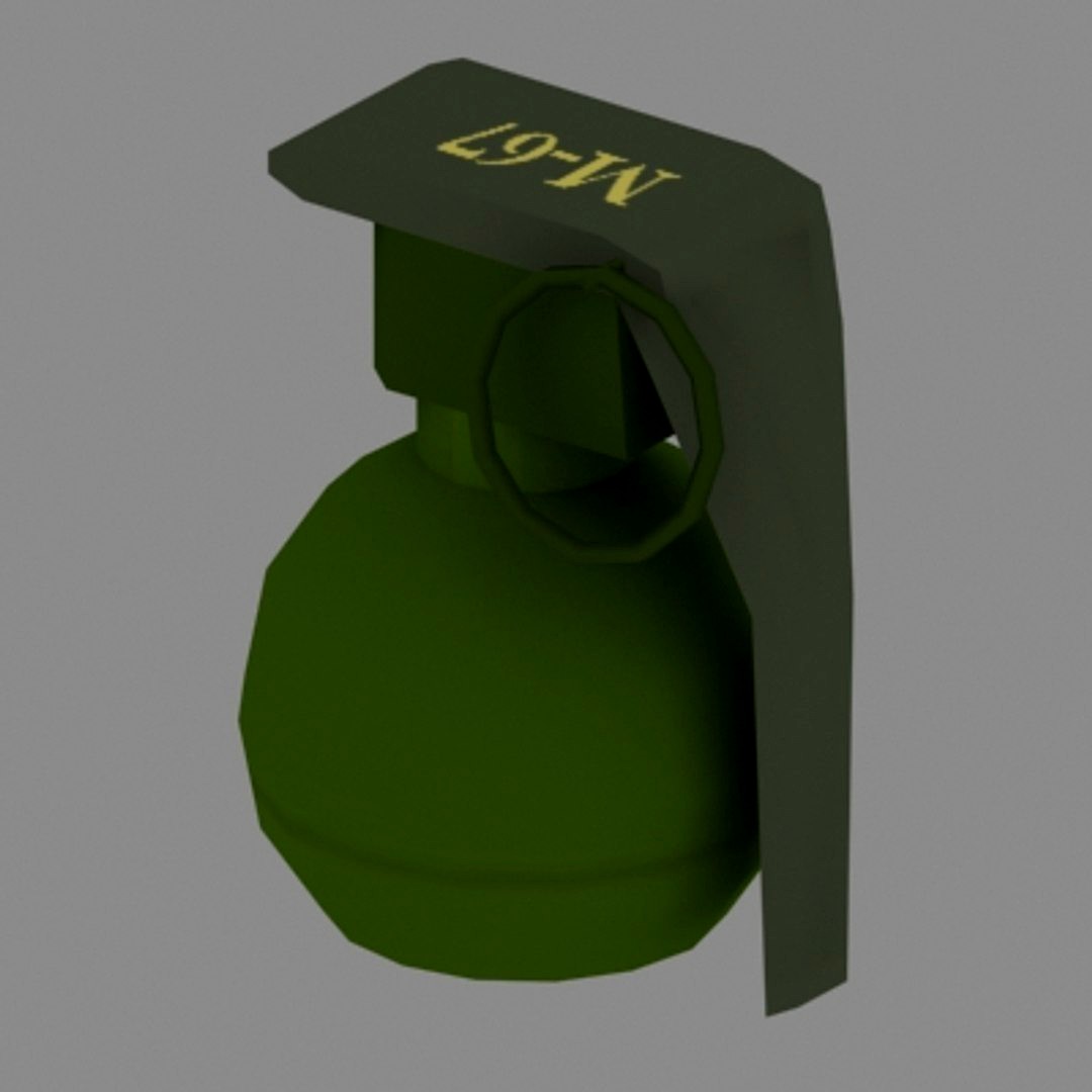 Hand Grenade - low poly 3d model