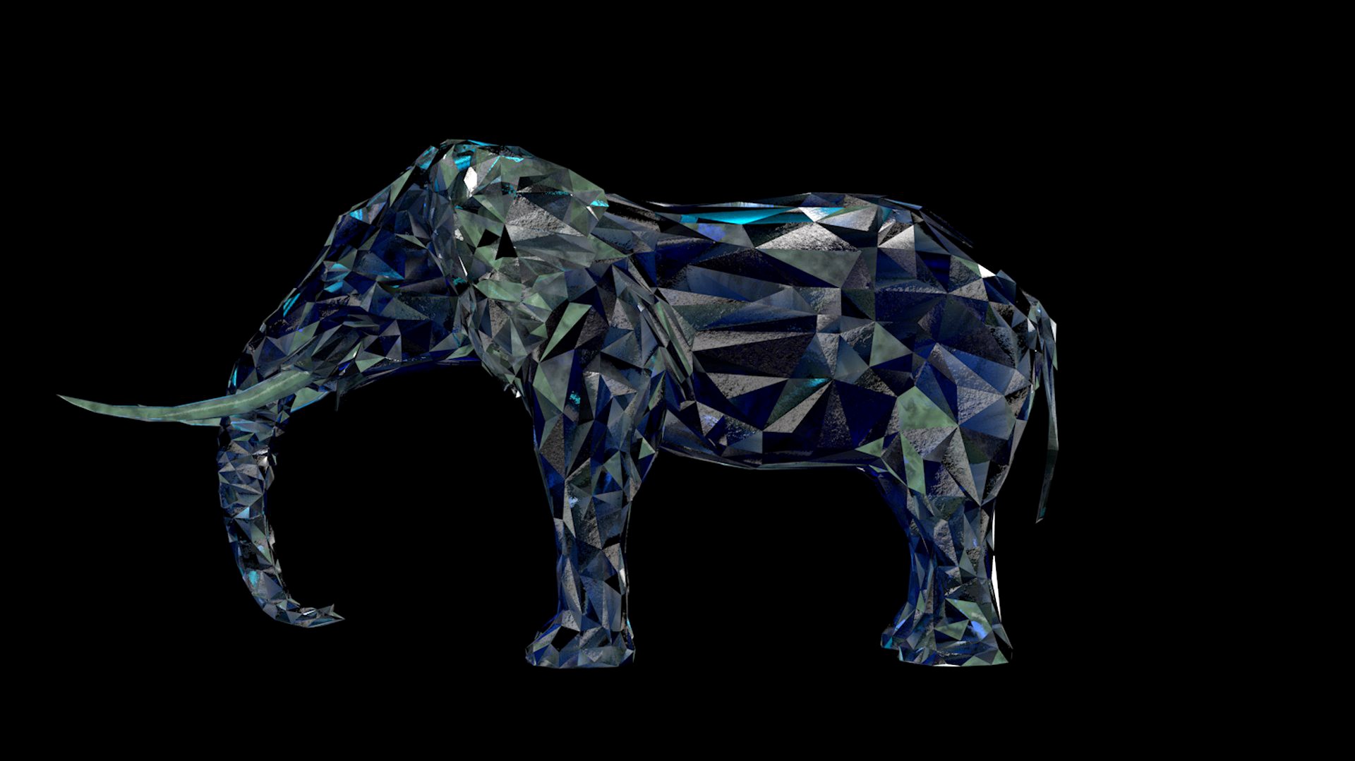 Elephant low poly 3d model