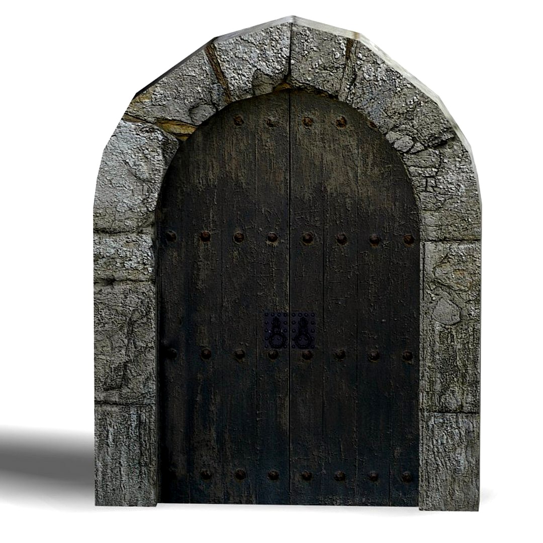 Medieval gate 01 low poly 3d model