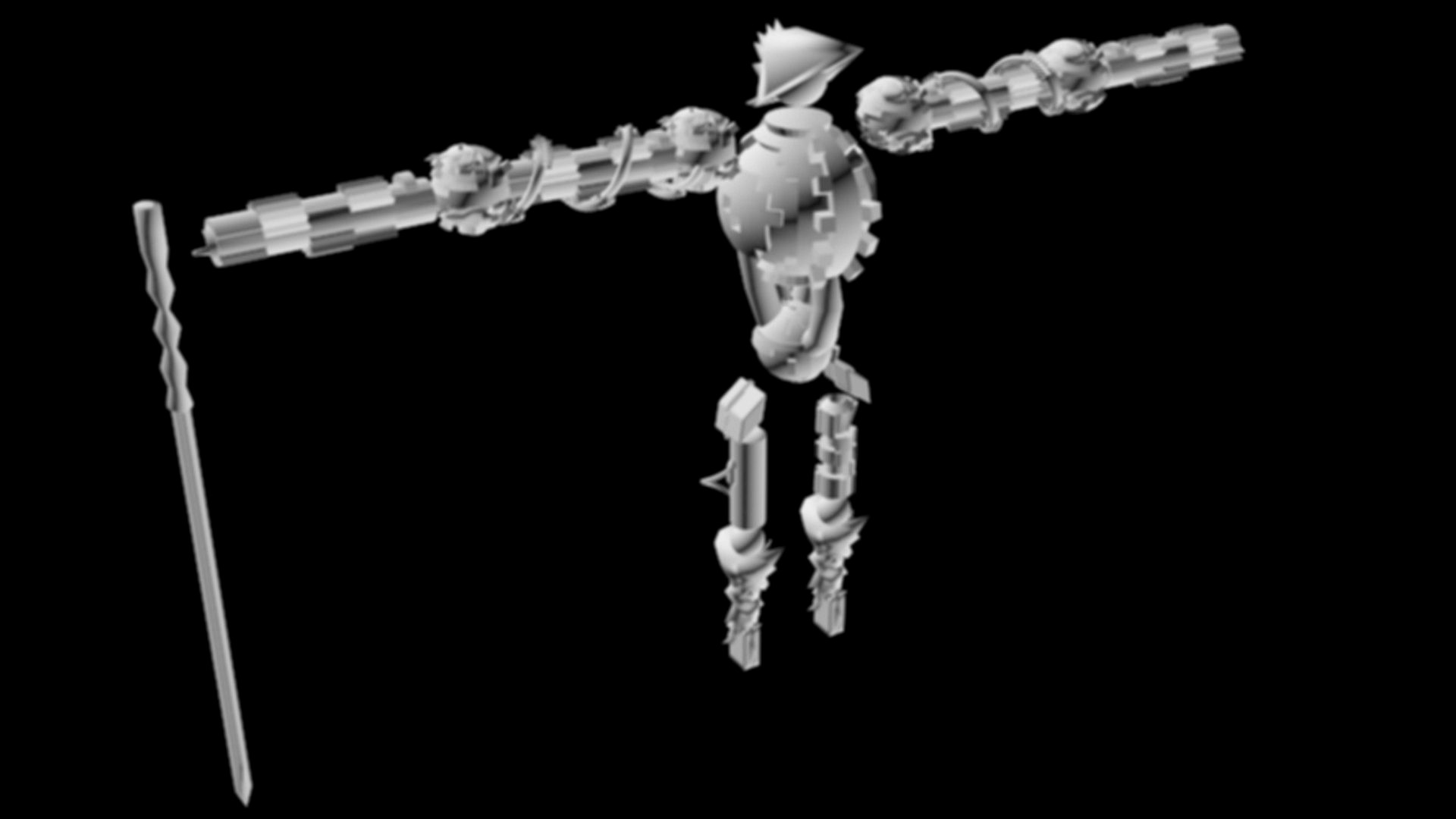 Simple Rigged Mech 3d model