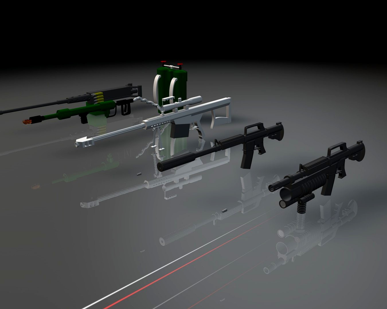 Weapon Pack 2 3d Model
