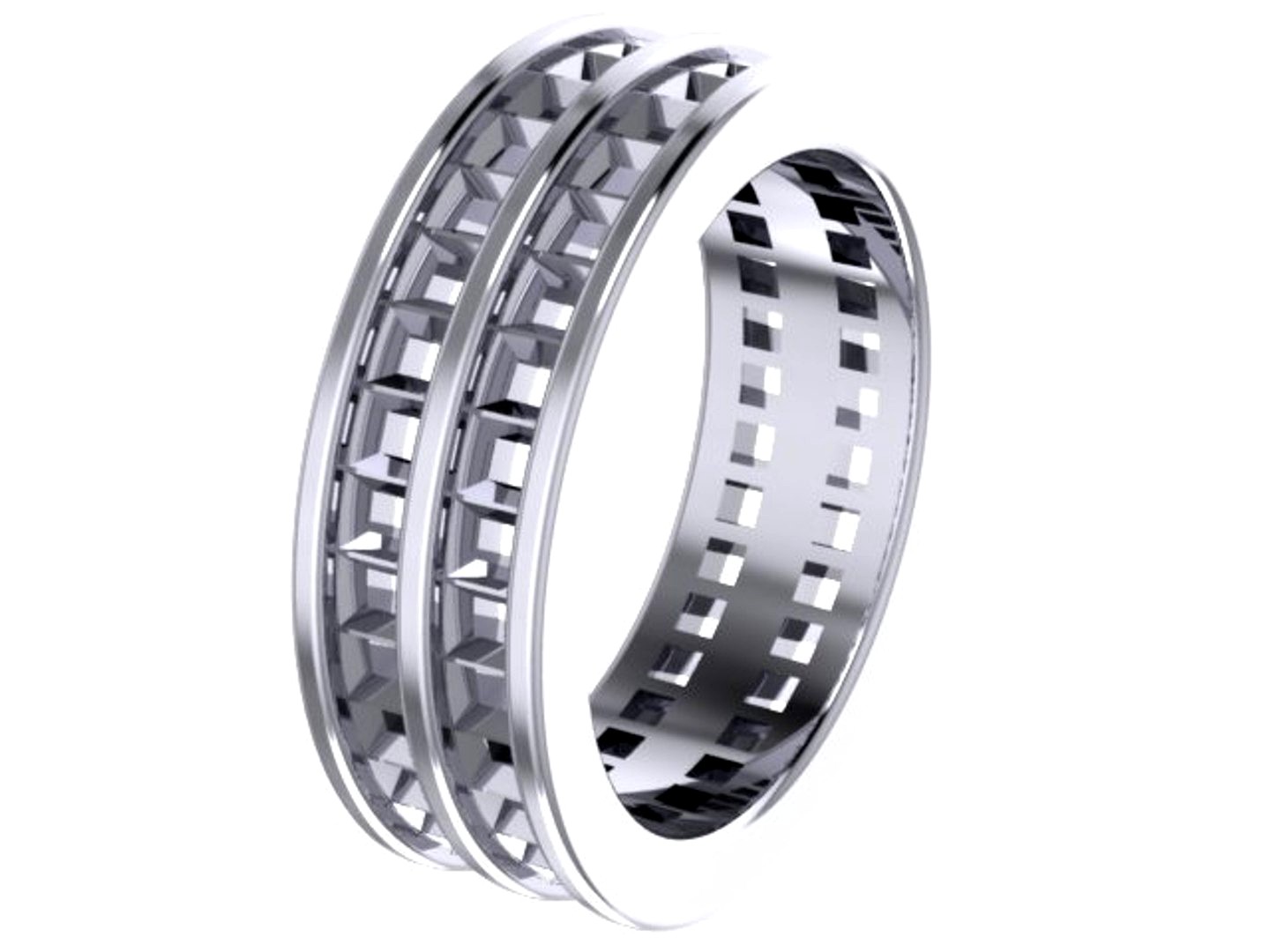 Double row full Eternity ring 3d model