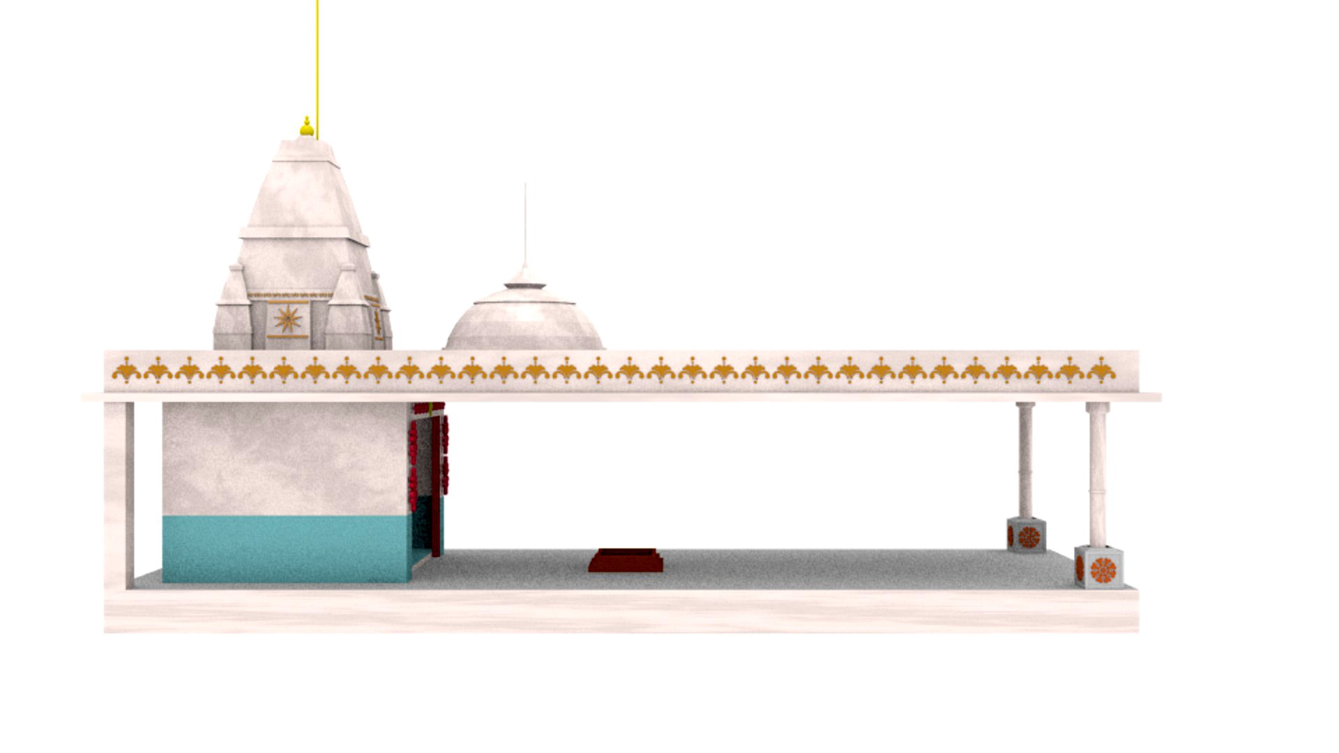 indian temple 3d model