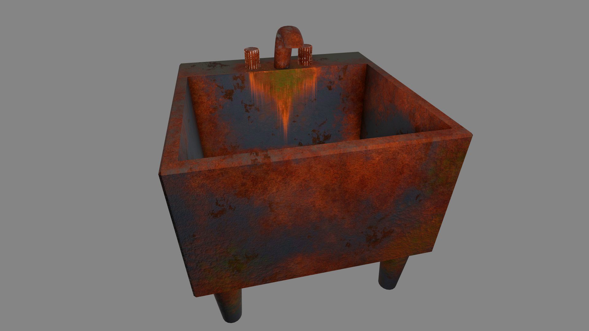 Old rusty horror sink 3d model