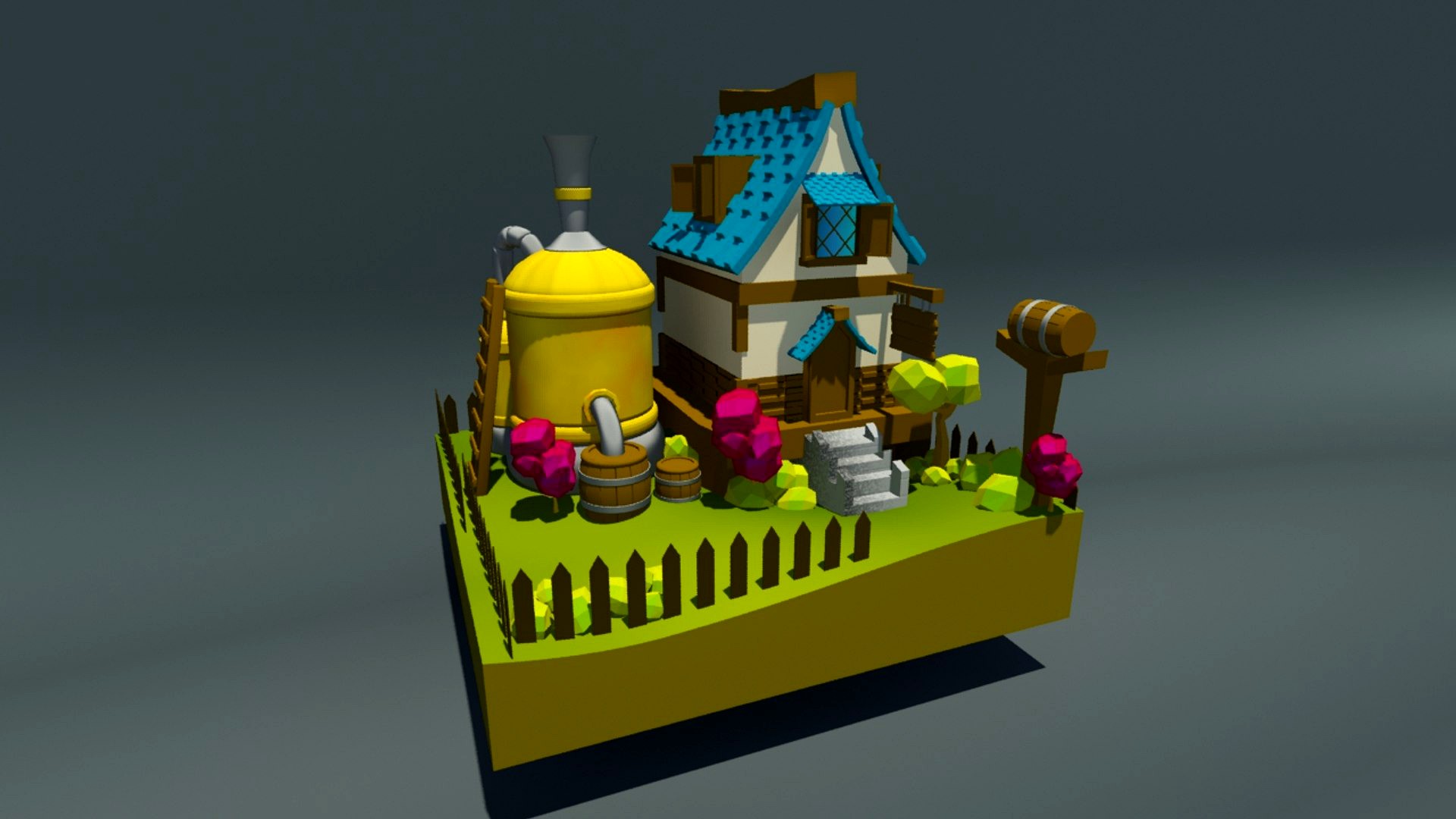 cartoon house 3d model