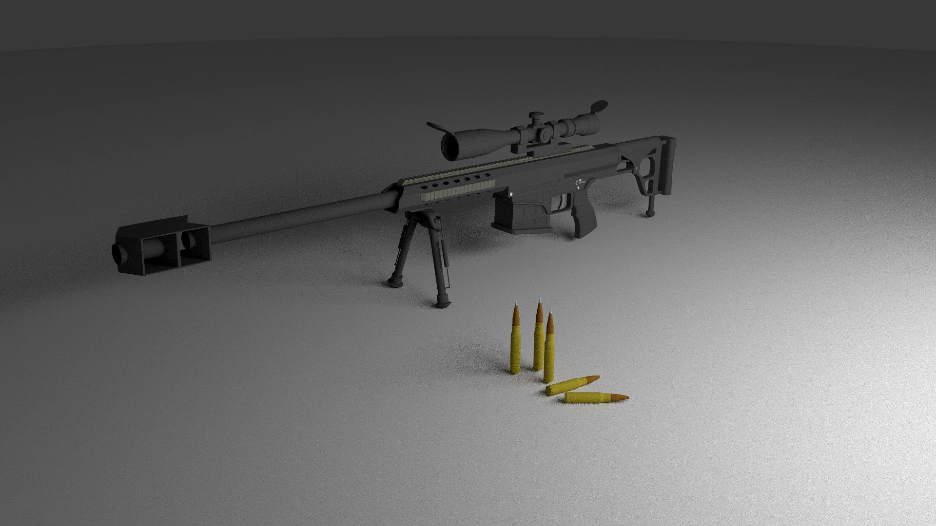 M98 Barrett Sniper Rifle 3d model