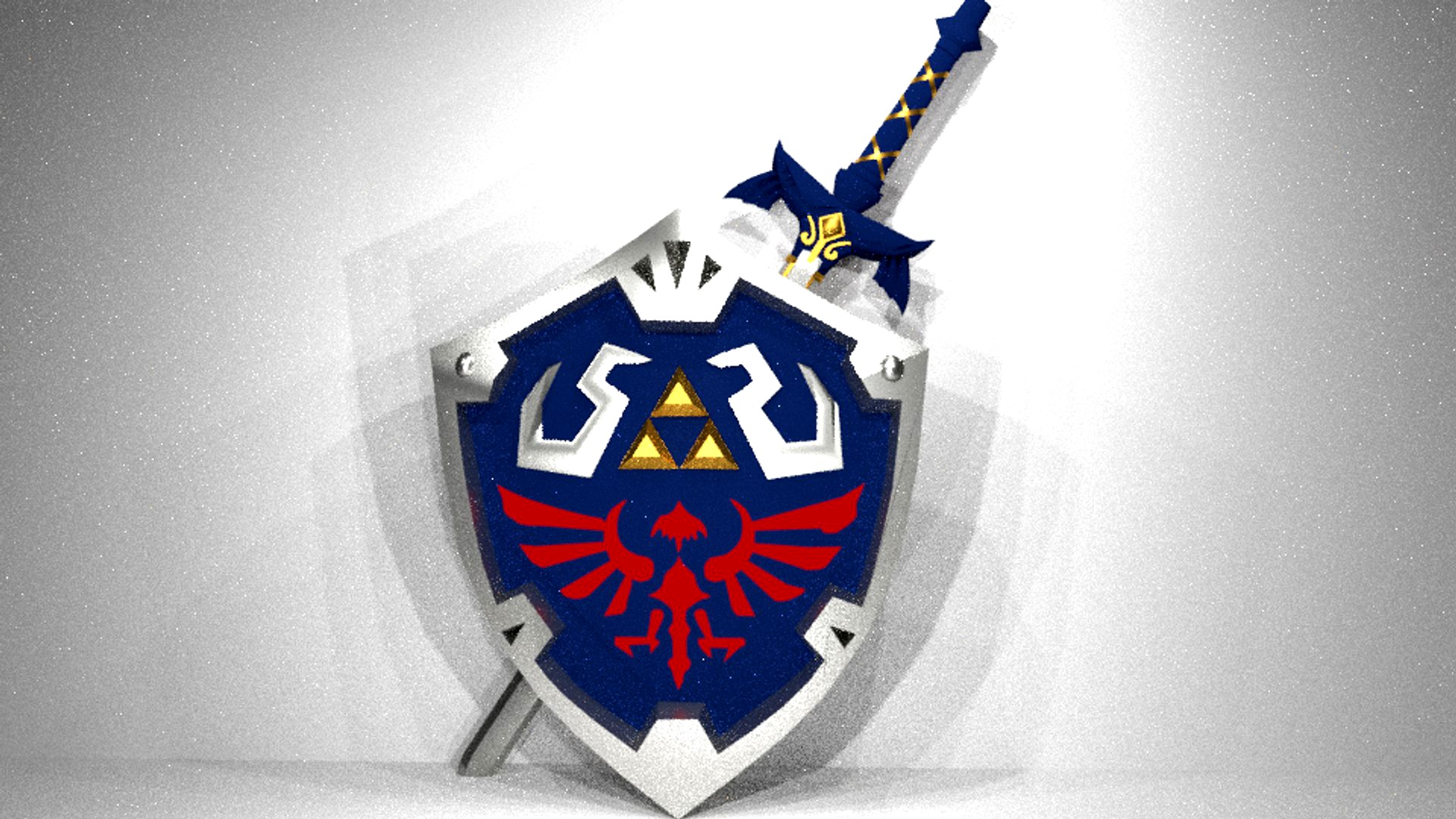 Master Sword And Hylian Shield 3d model