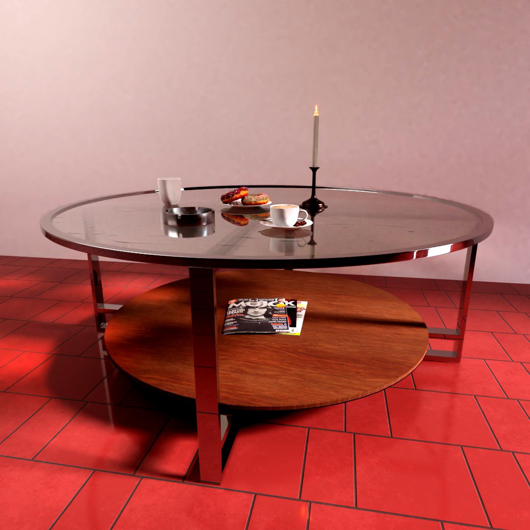 Realistic Glass Table 3d model