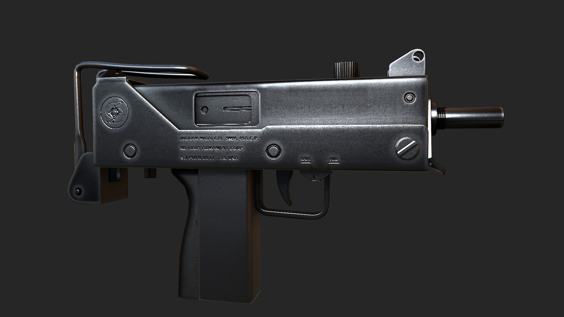 Ingram Gun Model 3d