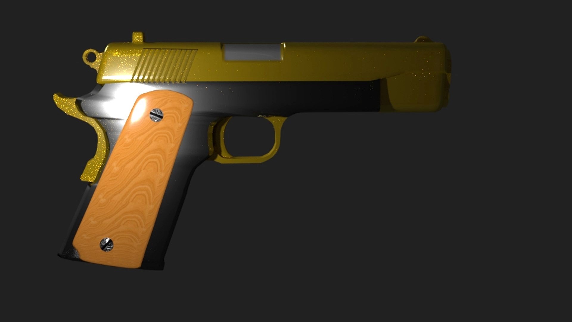 Gold & Black Colt 45 3d model