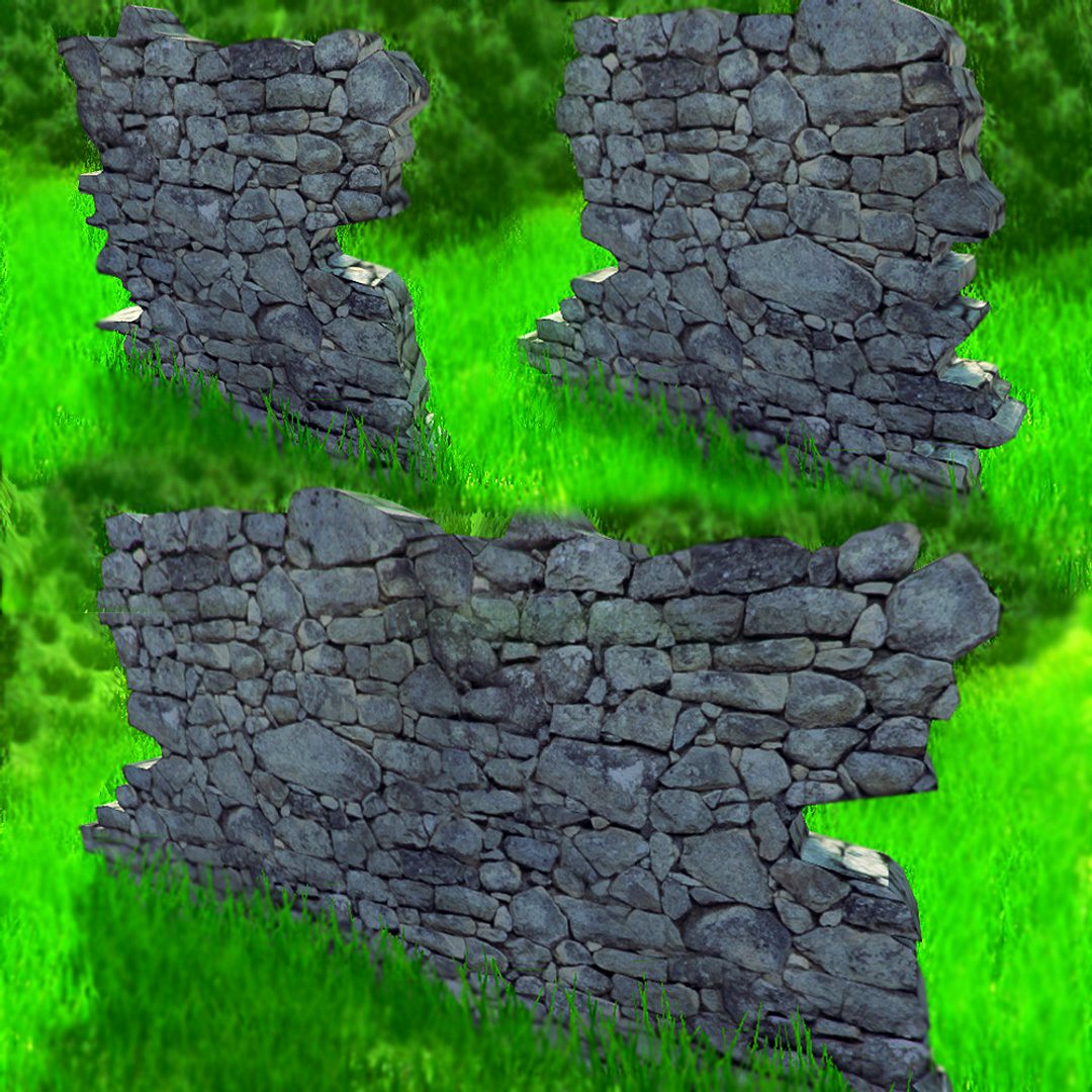 Stone ruins (pack) 3d model