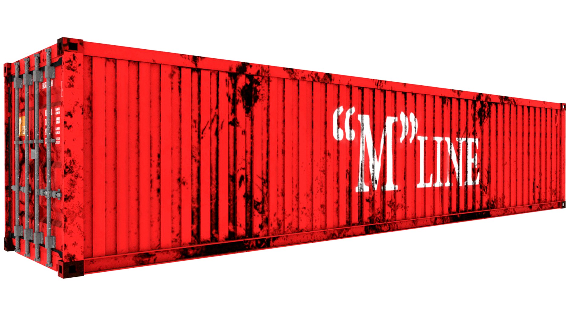 40' Shipping Container/ Cargo Container(Dirty/Worn) 3d model