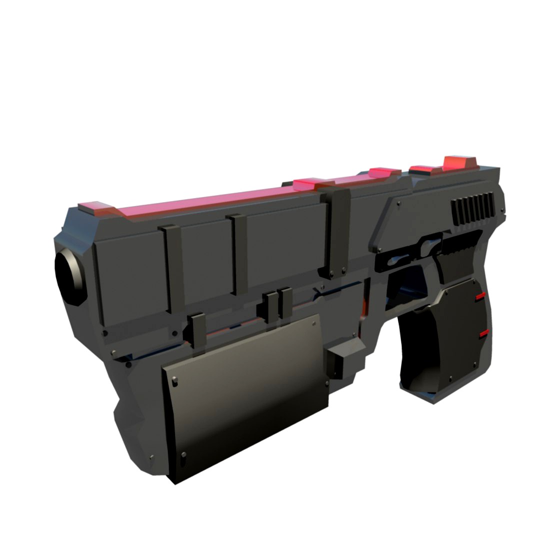 Futuristic gun low poly 3d model