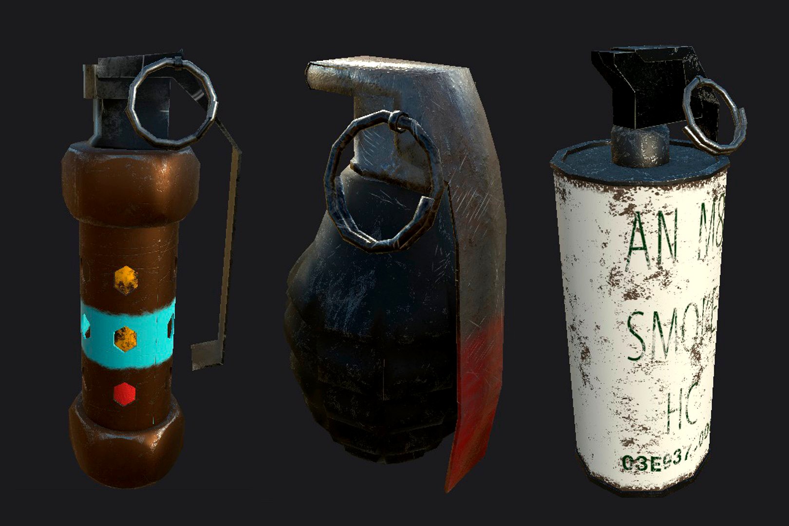 Game Ready: Grenade Pack 3d model