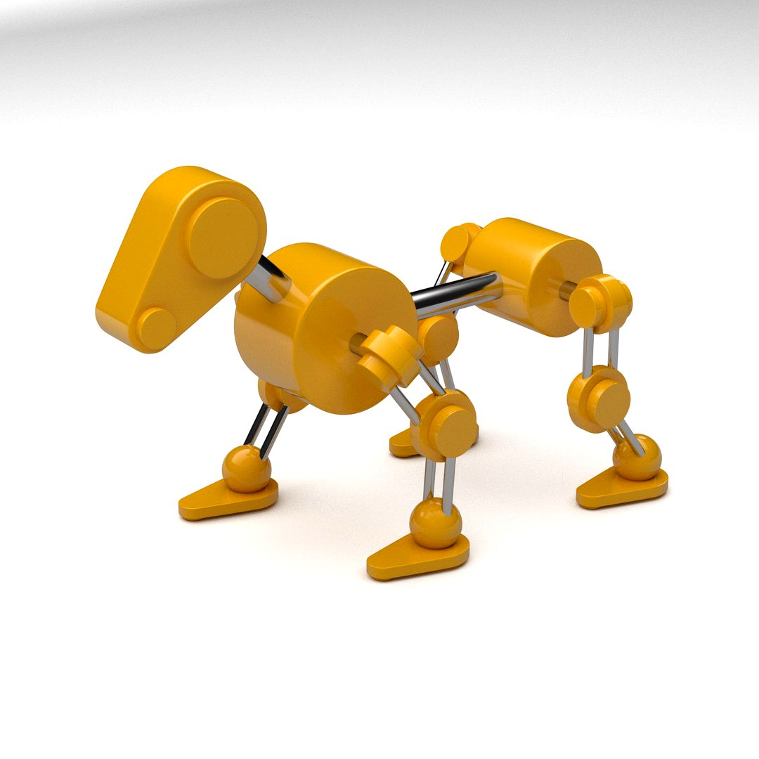 Yellow Robot Dog 3d model