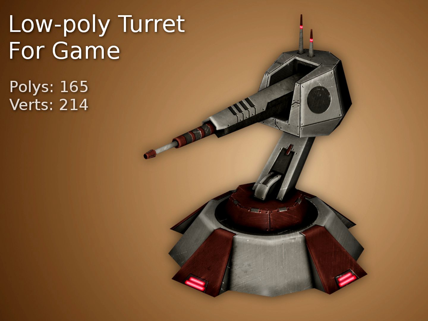 SciFi turret Lowpoly 3d model