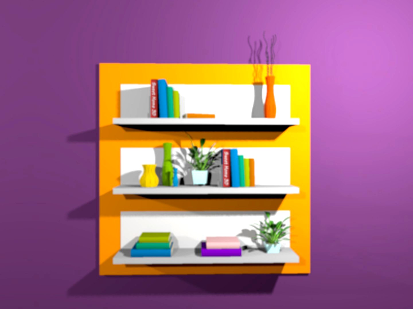 Wall Book Shelf 3d model