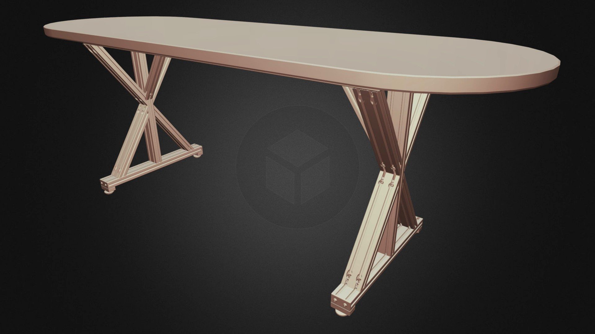 Aluminum X-Frame Table 3d model