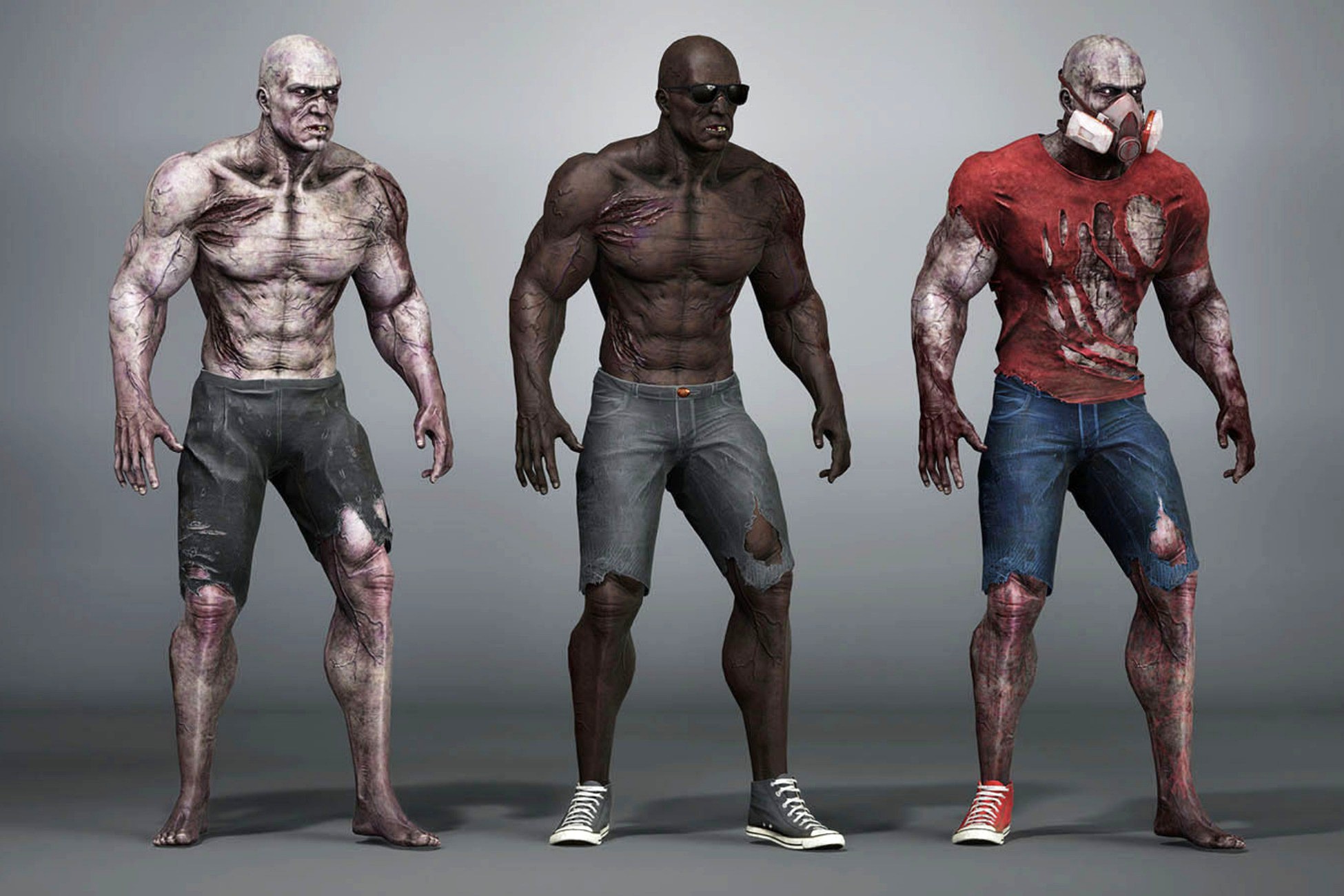 Muscle Zombie Summer 3d model